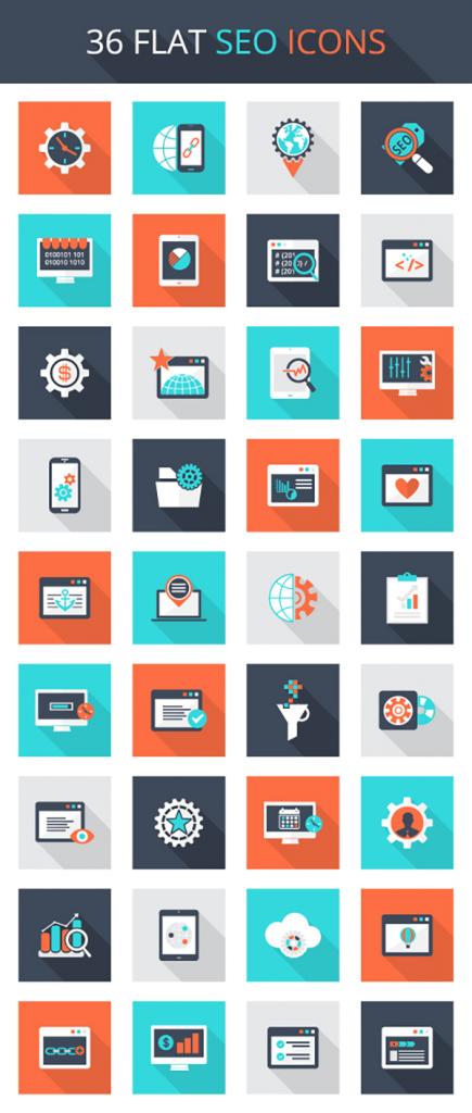 Free Download: Flat SEO Icon Set - Vectorgraphit - Blog