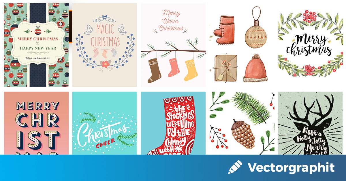 10 Free Beautiful Christmas Design Resources - Vectorgraphit - Blog
