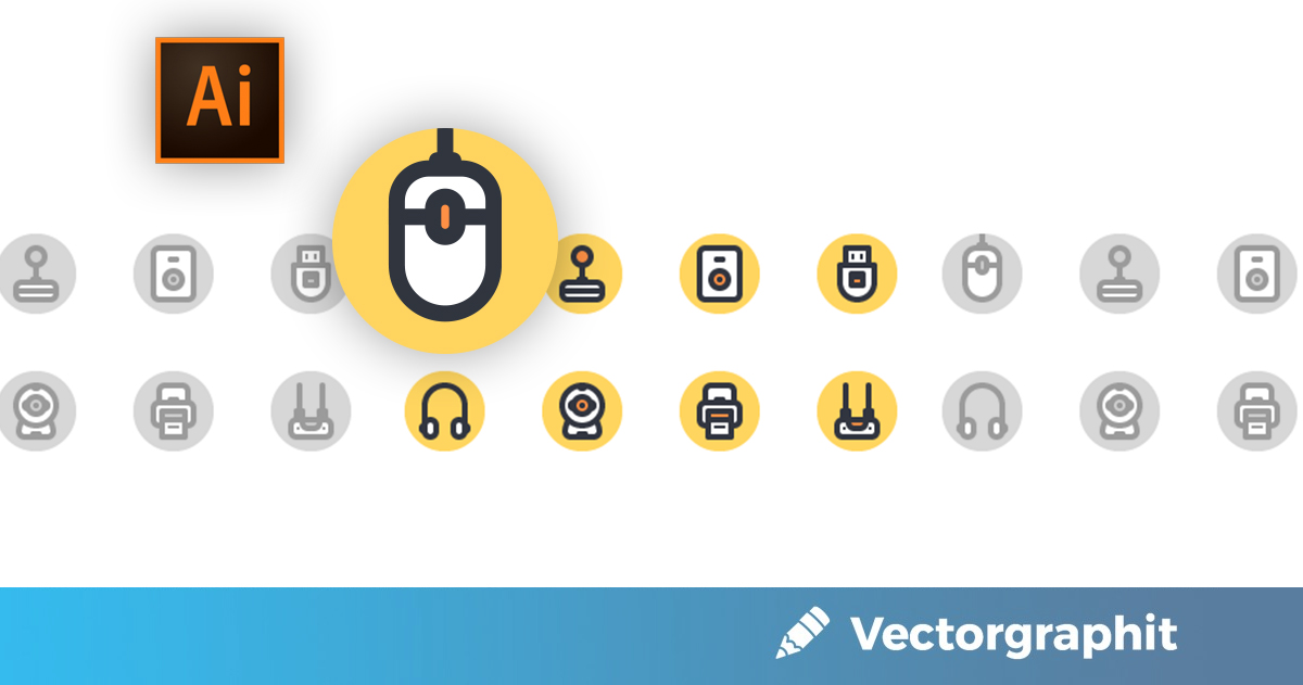 Create a Computer Peripherals Icon Set - First Part - Mouse ...