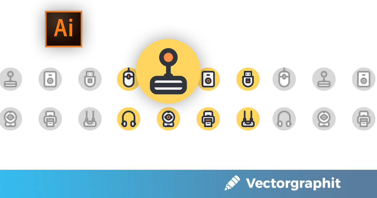 Create a Computer Peripherals Icon Set - Second Part - Joystick ...