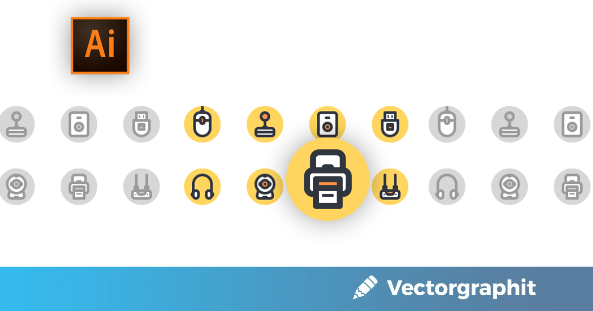Create a Computer Peripherals Icon Set - 5th Part - Printer Icon ...